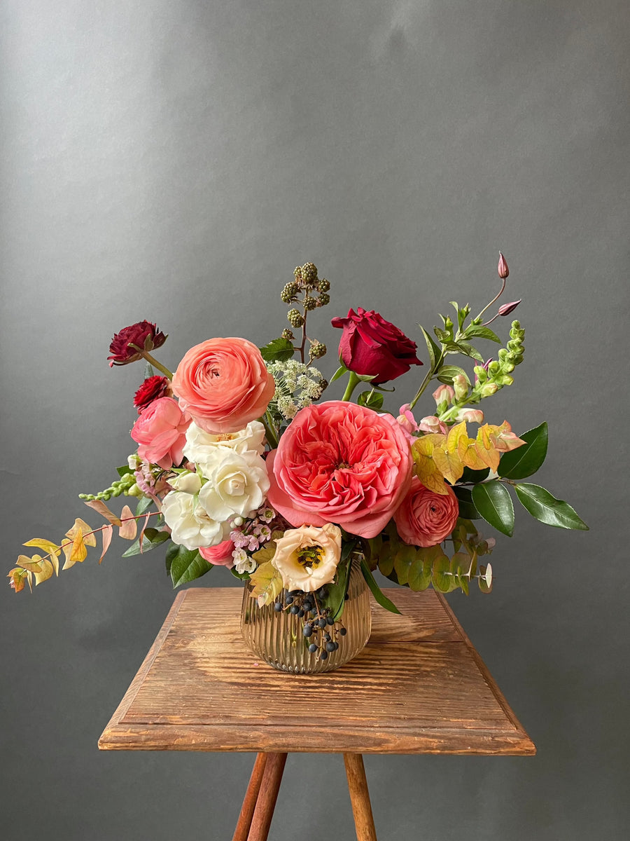 Raspberry Floral Arrangement – Geometry Garden & Floral Shop