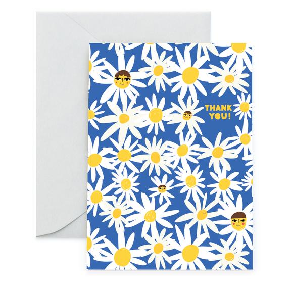 Daisy Thanks Thank You Card – Geometry Garden & Floral Shop